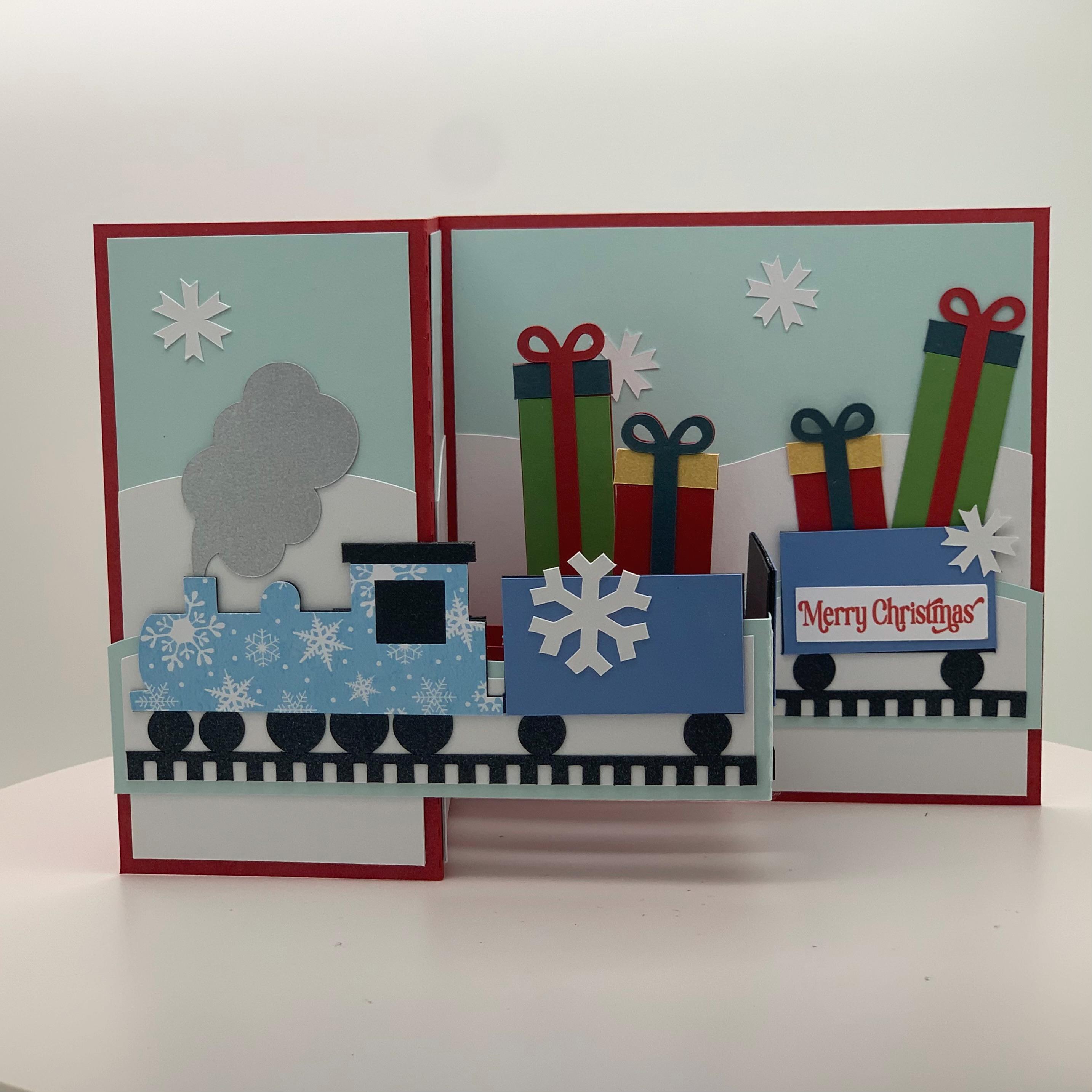 3D Christmas Train Card, Z Fold Card - Etsy