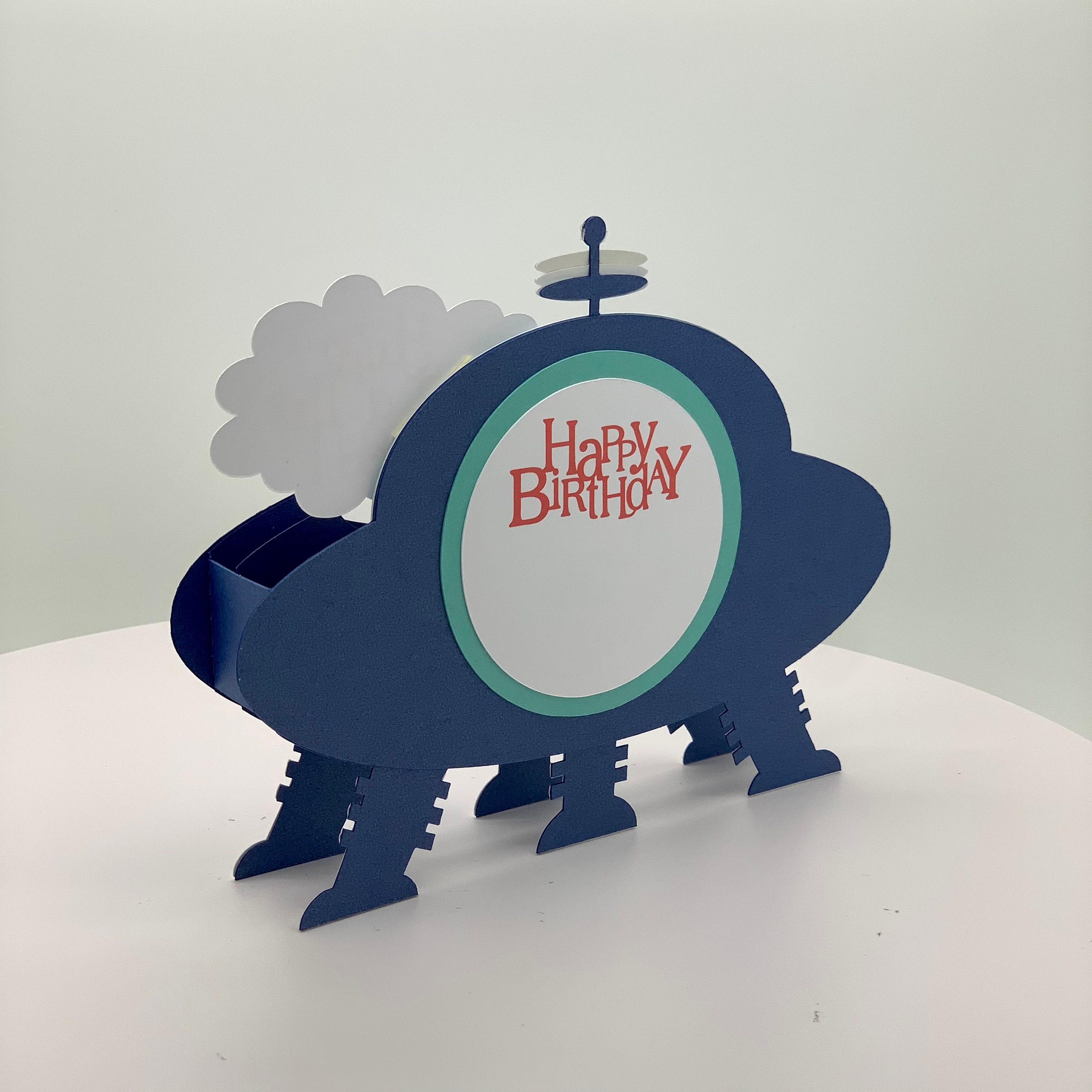 3D Alien Spaceship Birthday Card - Etsy