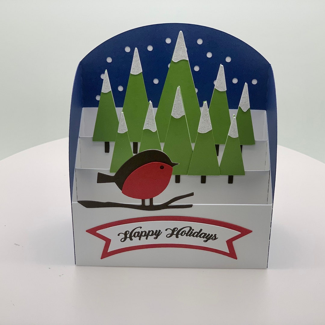 3D Robin Christmas Card, Pop up Box Card - Etsy