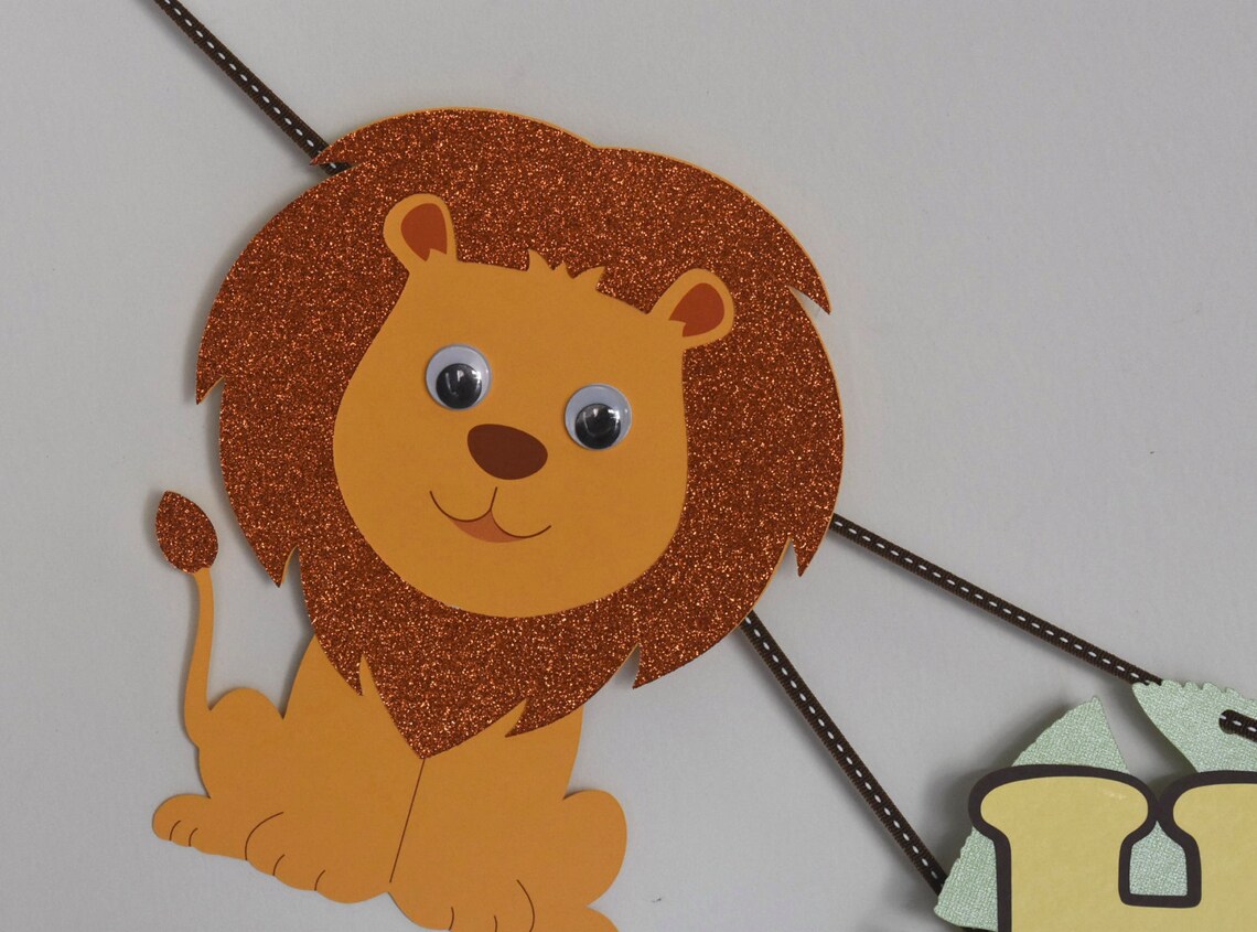 Lion Happy Birthday Banner Name Banner - Etsy Canada