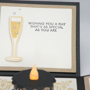 3D Birthday Card, Explosion Box Card With Tea Light and Optional Age ...