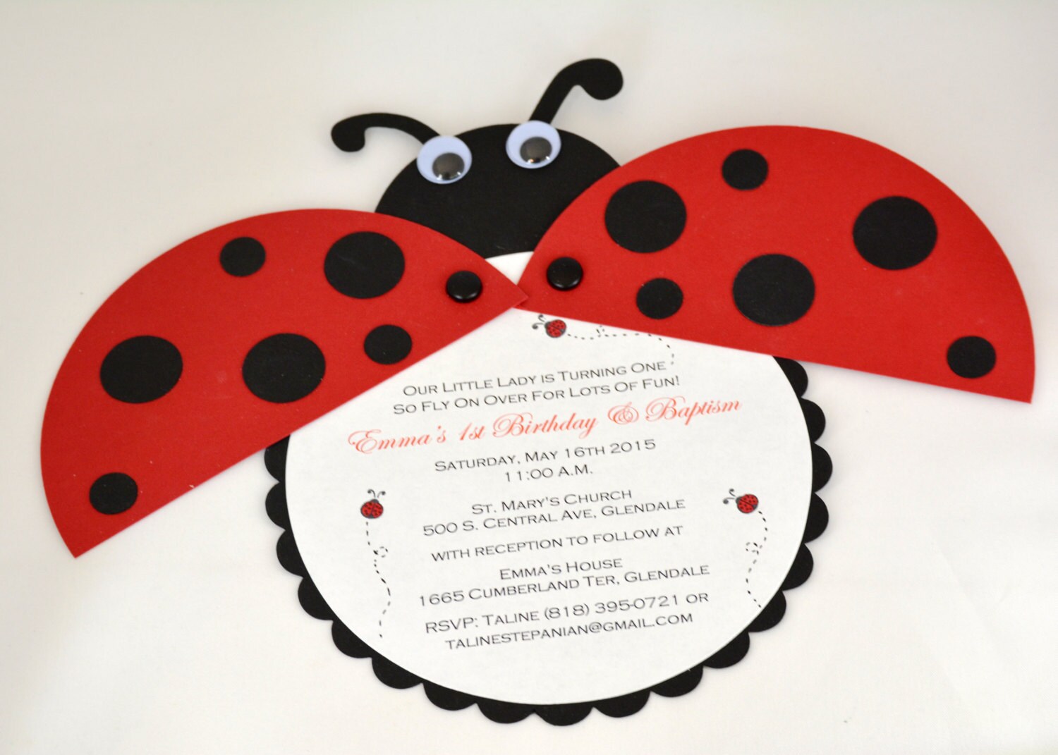 8 Ladybug Party Invitations With Custom Wording - Etsy