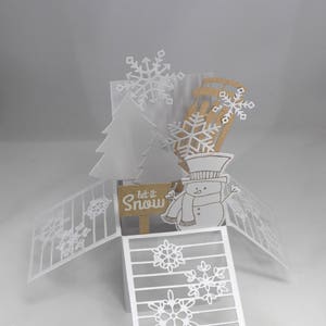 3D Elegant Snowman Christmas Card, Box Card - Etsy