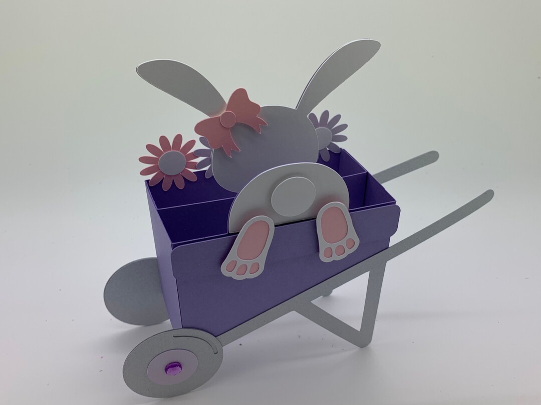 3D Easter Bunny Wheelbarrow Card, Pop up Box Card - Etsy