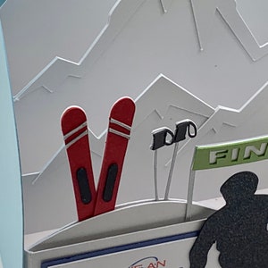 3D Skiing Birthday Card - Etsy