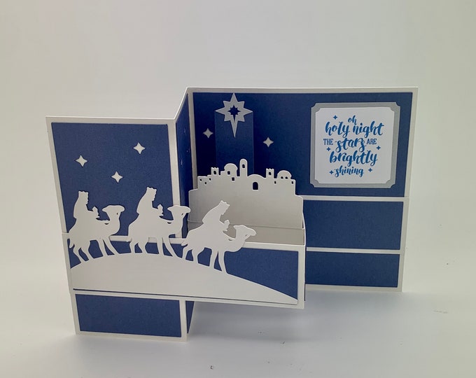 3D Nativity Christmas Card, Z Fold Card - Etsy
