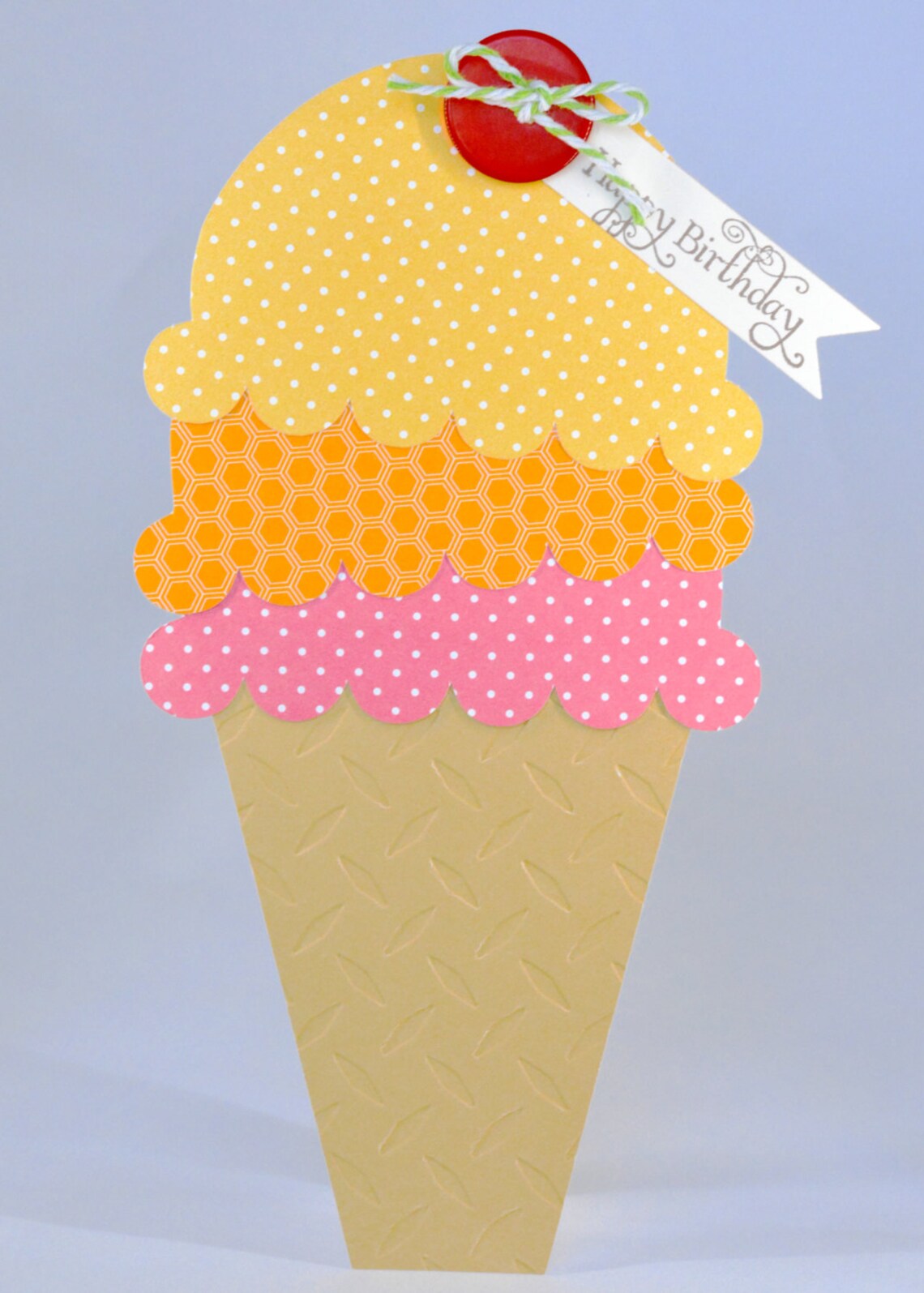 Ice Cream Cone Birthday Card - Etsy
