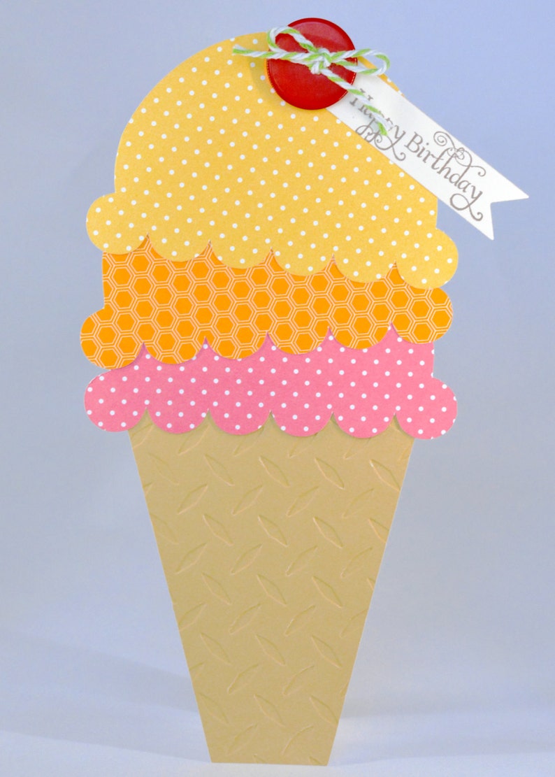 Ice Cream Cone Birthday Card - Etsy