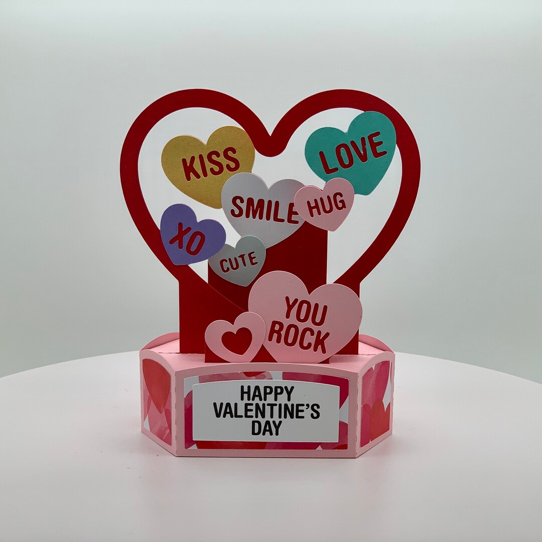 3D Valentine’s Day Love Hearts Pop up Card - Etsy