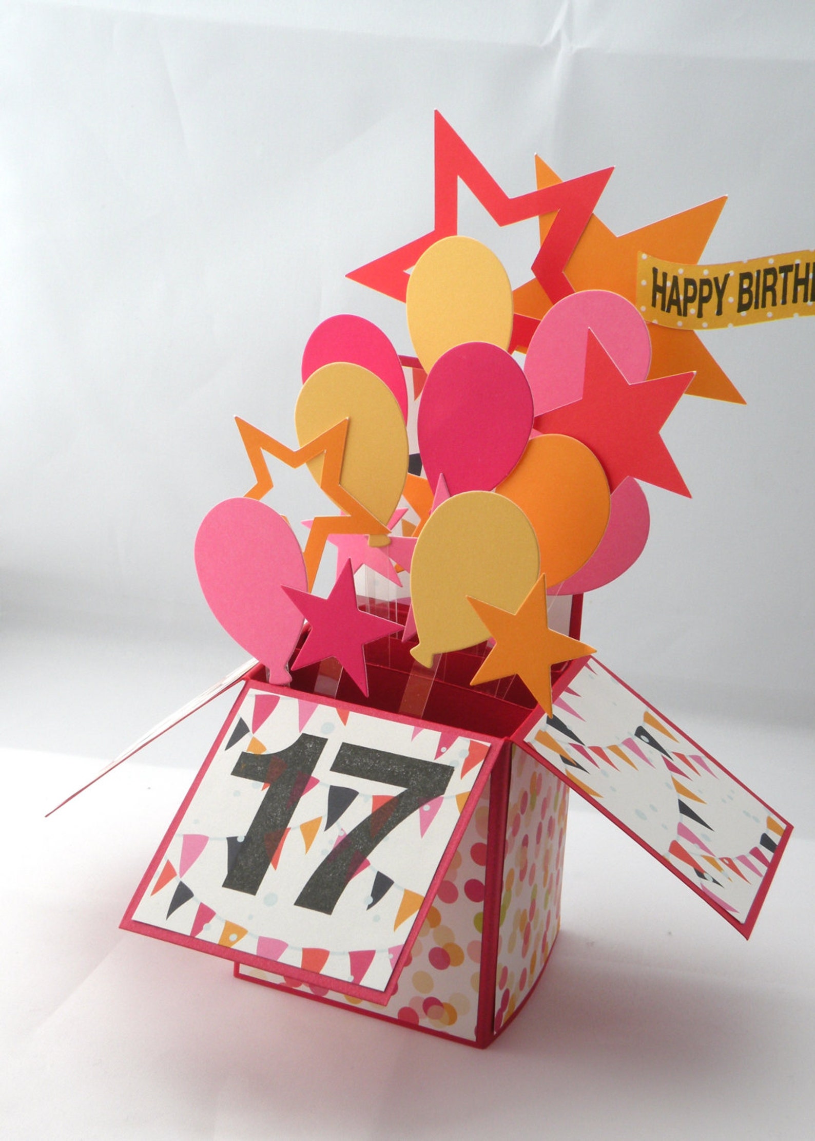 3D Birthday Card Box Card With Balloons - Etsy Canada