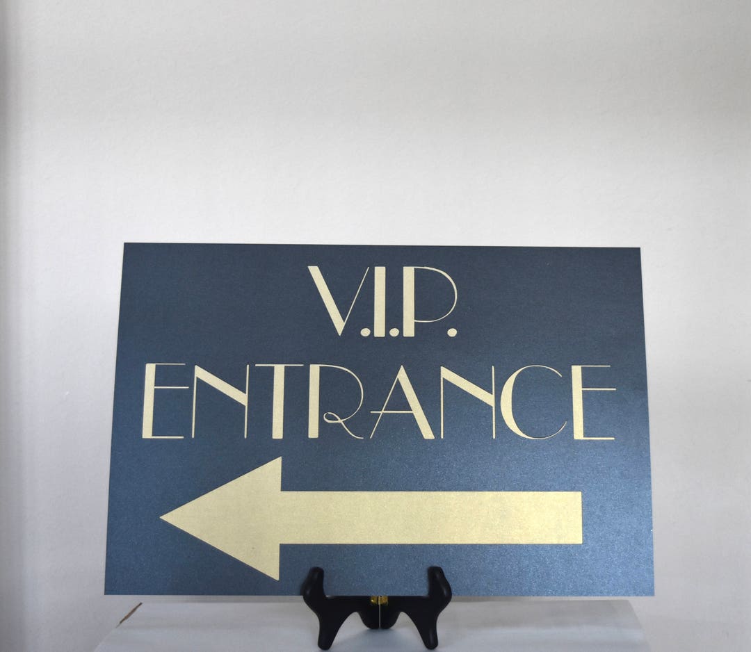 VIP Entrance Sign for Red Carpet Event in Black and Gold or Silver - Etsy