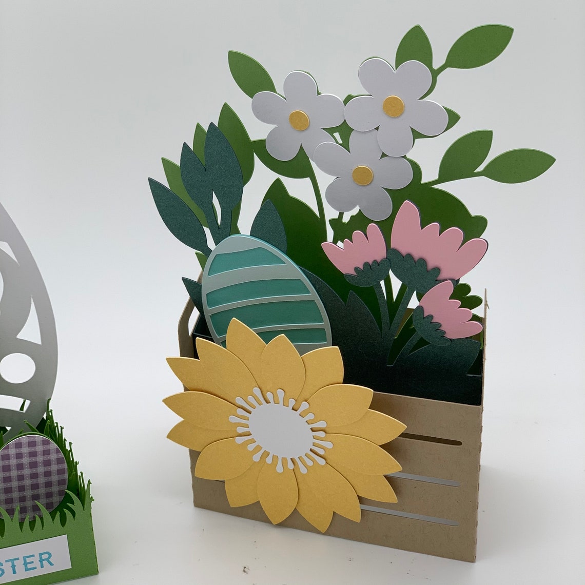 3D Easter Card With Flowers and Egg, Pop up Box Card - Etsy