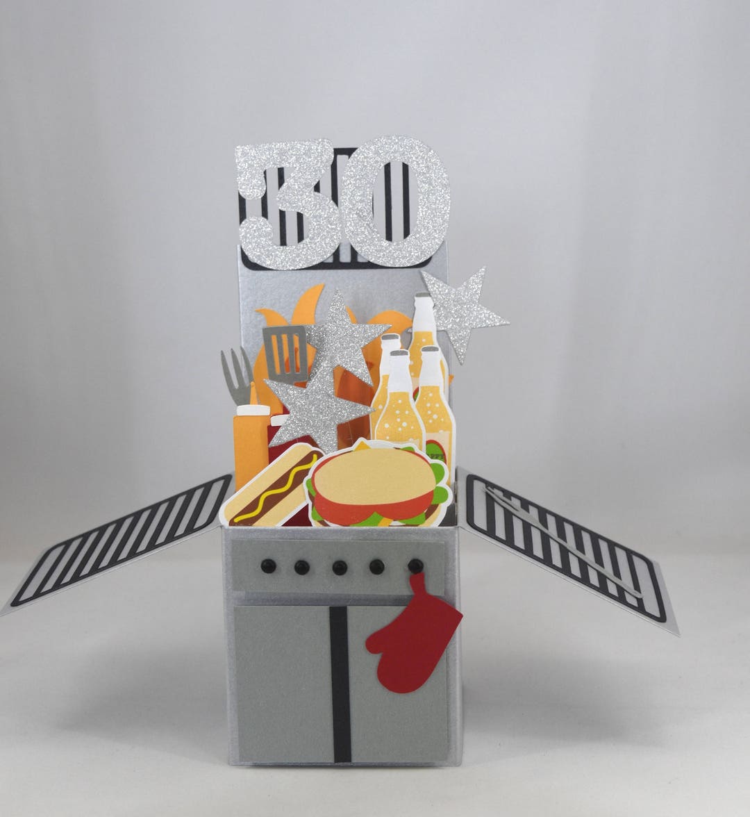 3D BBQ Age Birthday Card, Box Card - Etsy