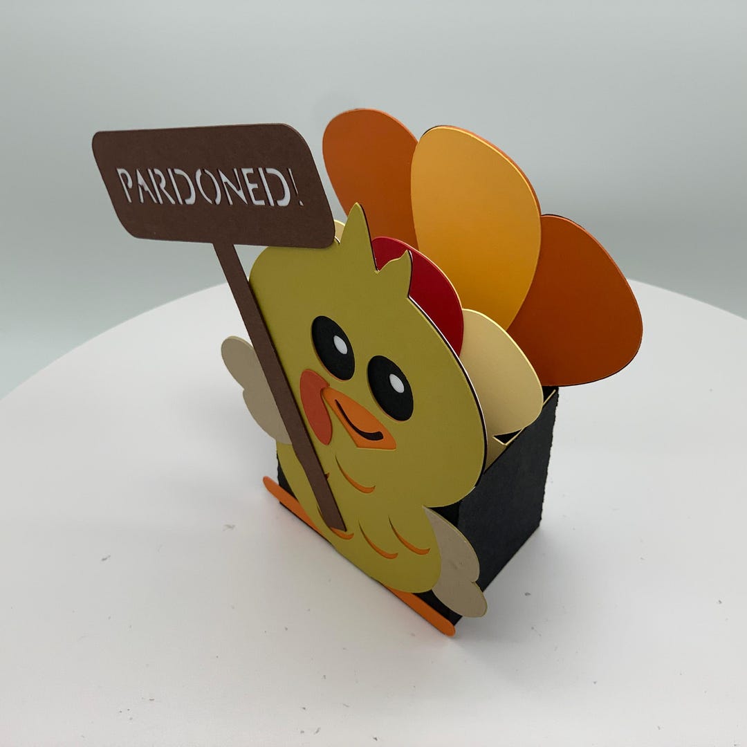 3D Pardoned Turkey Thanksgiving Card - Etsy