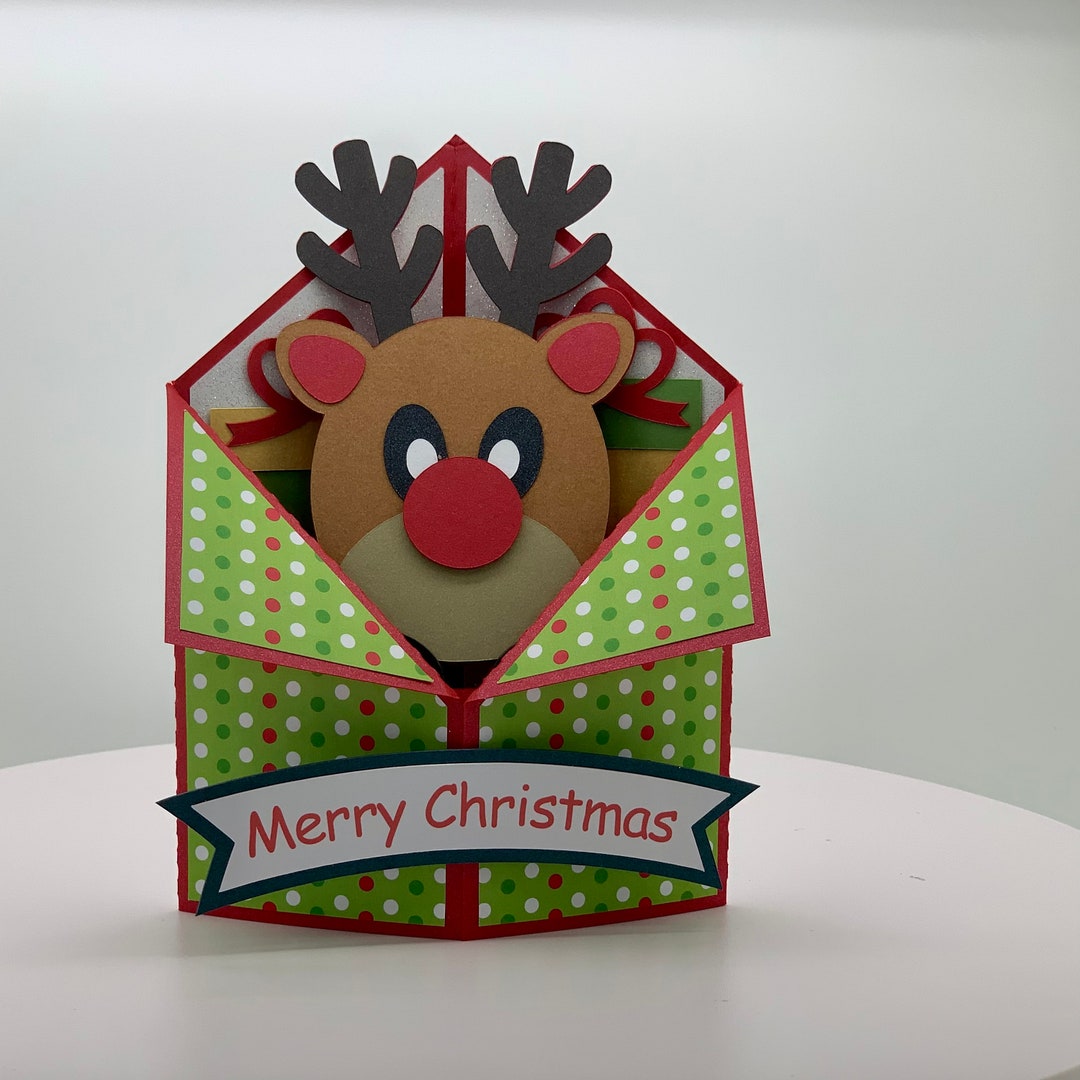 3D Rudolph the Red Nosed Reindeer Christmas Card - Etsy