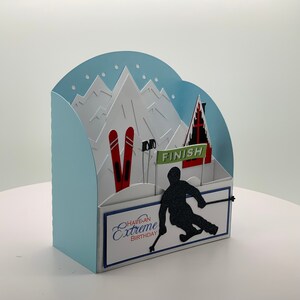 3D Skiing Birthday Card - Etsy