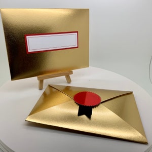 5 Gold Award Envelopes for Staff Appreciation, Teacher Recognition ...