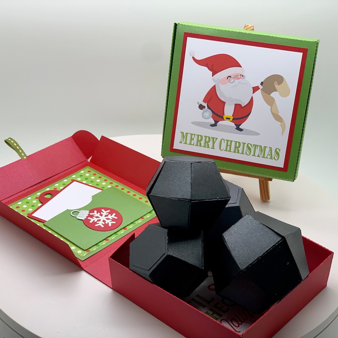 3D Santas List Christmas Card or Gift Card Holder With Exploding Coal ...