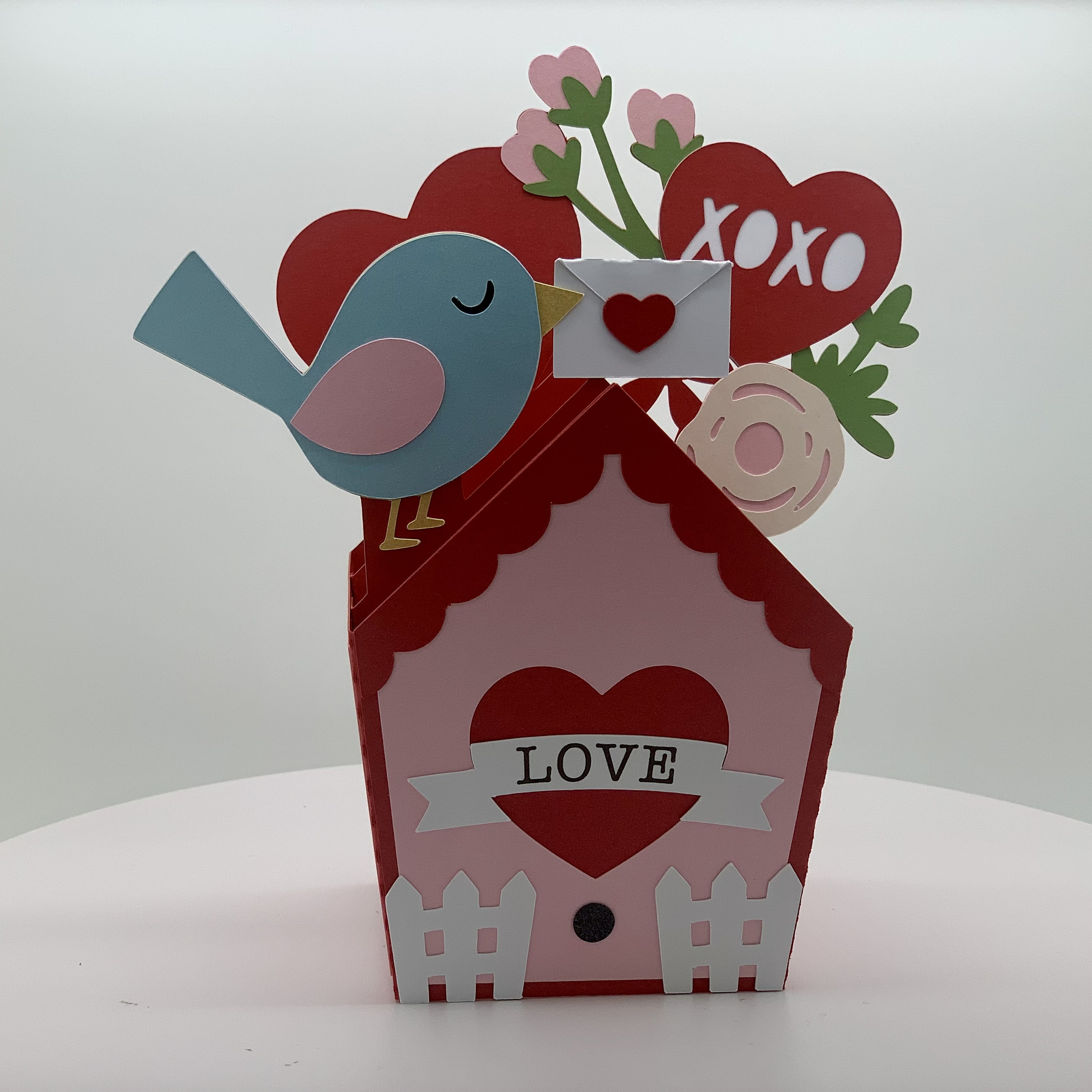 3D Valentines Day Bird House Box Card - Etsy