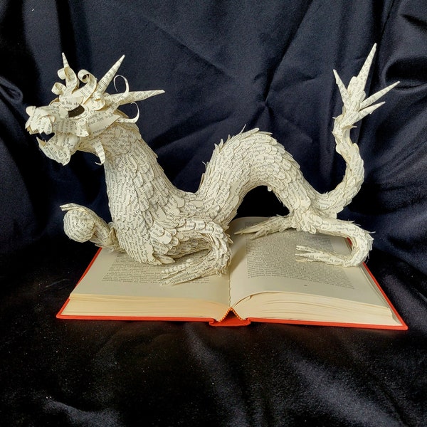 Book Dragon Sculpture - Etsy
