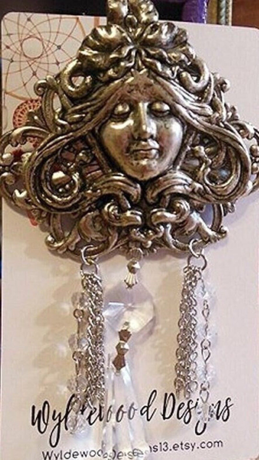 XL Art Nouveau Pin, Victorian Style Brooch, Lapel Pin, Vintage Style ...