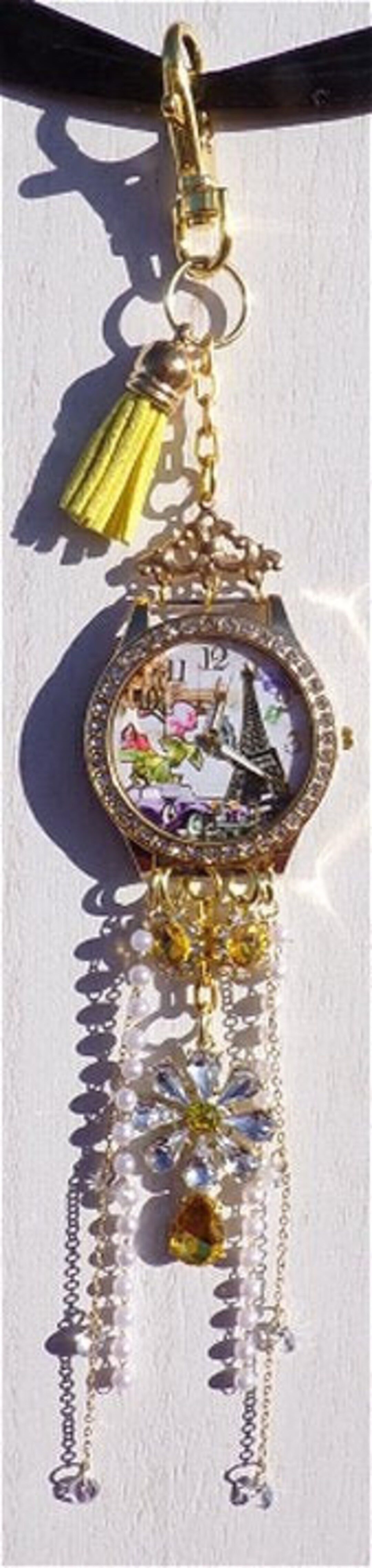 Altered Watch: Purse Charm, Rear-view Mirror Charm, Woman's Gift ...