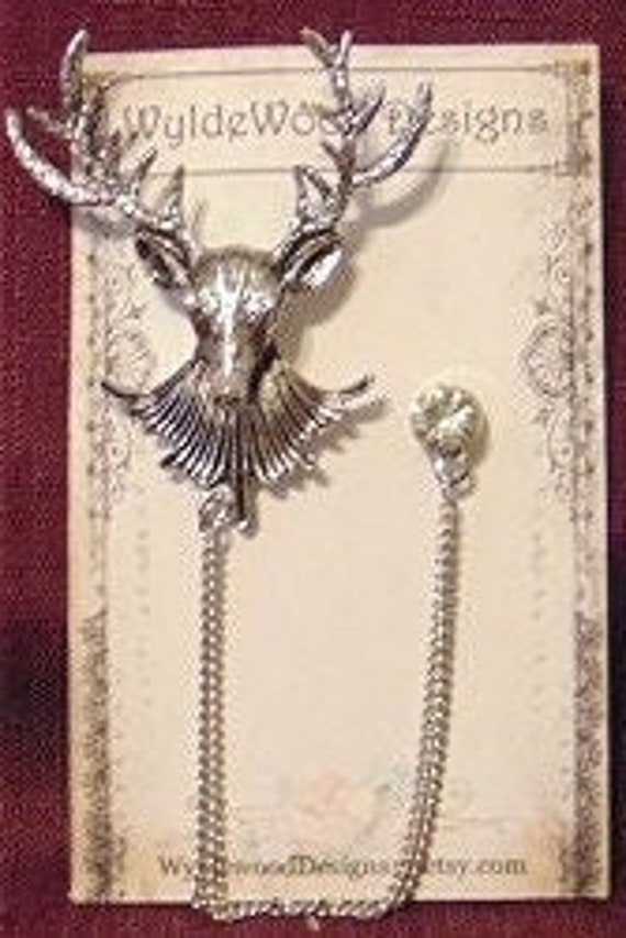Silver Stag Suit Pin Sweater Pin Mens Jacket Lapel Pin Mens | Etsy