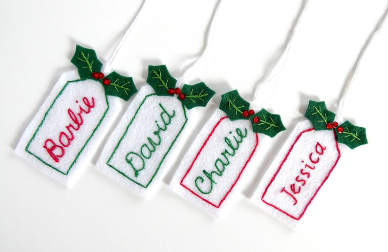 Personalized Christmas Stocking Label Name Tag Felt - Etsy