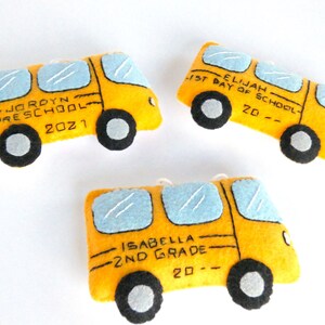 Personalized School Bus Ornament - Felt School Bus Keepsake Ornament ...