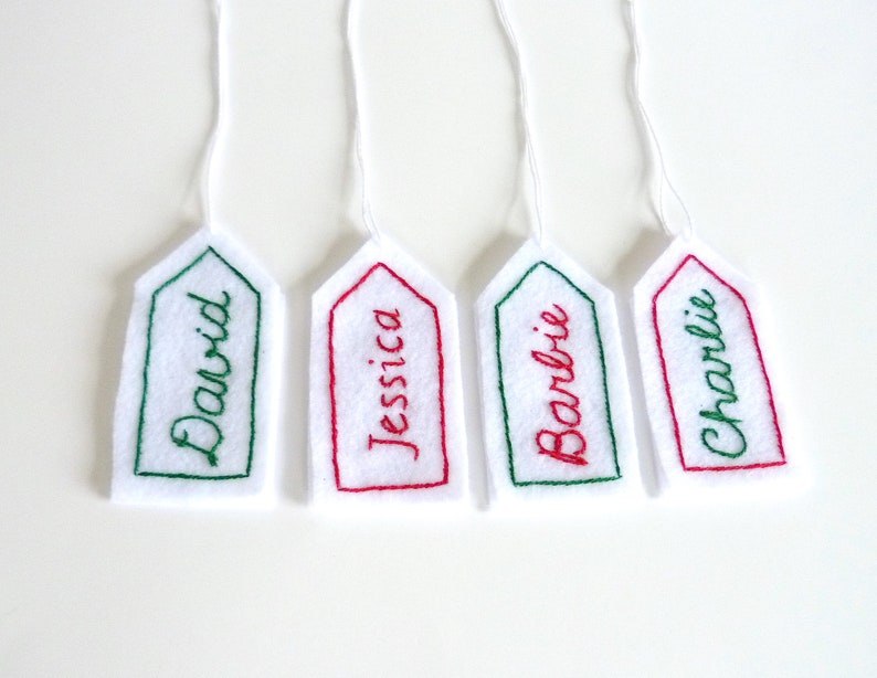Personalized Christmas Stocking Label Name Tag Felt - Etsy