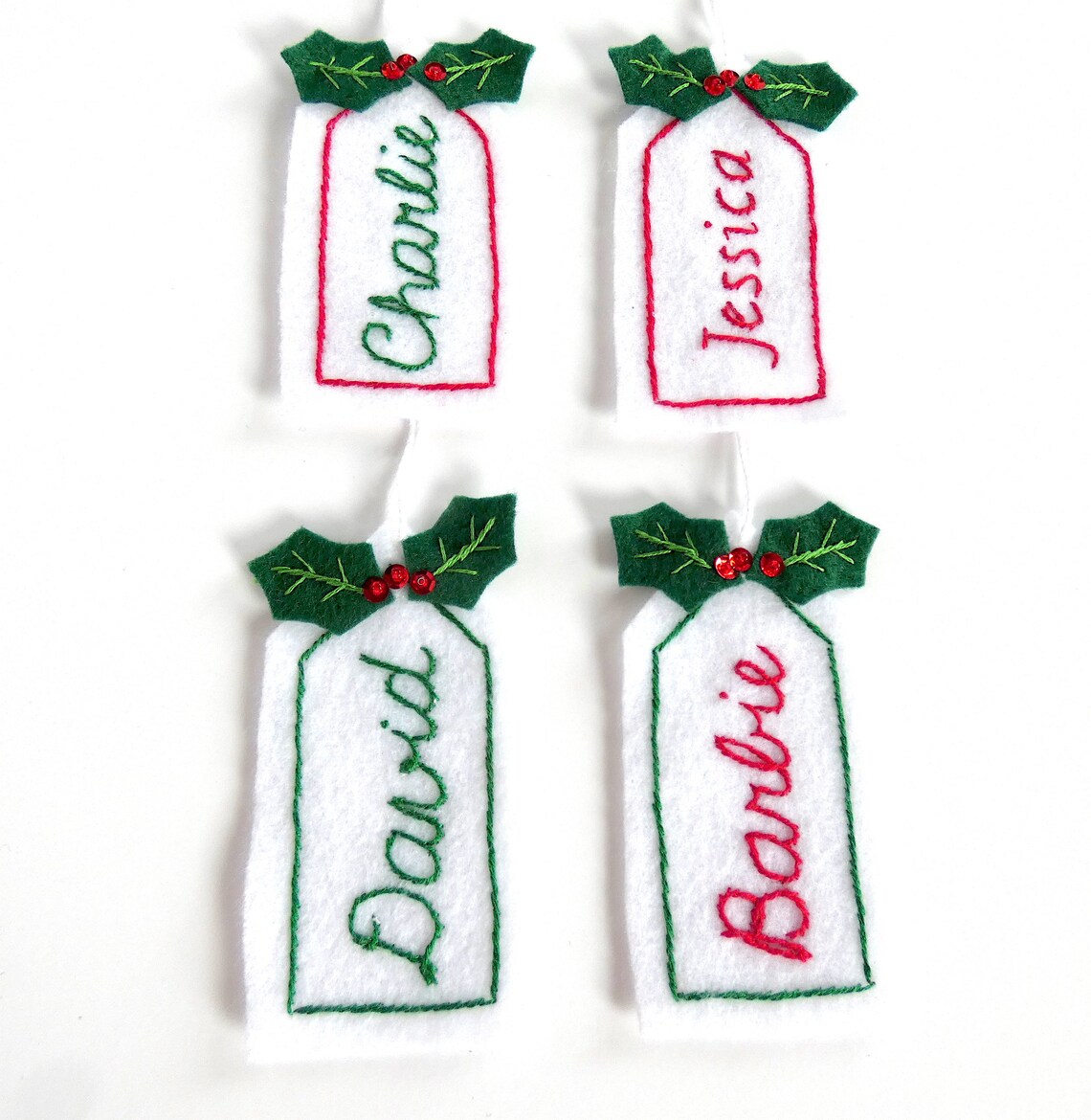 Personalized Christmas Stocking Label Name Tag Felt - Etsy