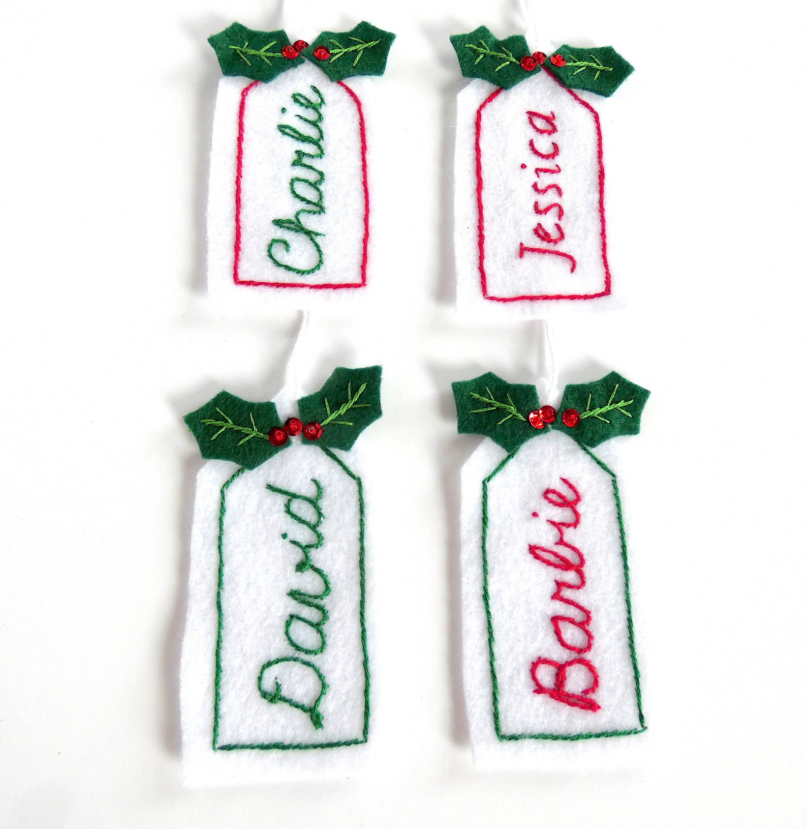 Personalized Christmas Stocking Label Name Tag Felt - Etsy