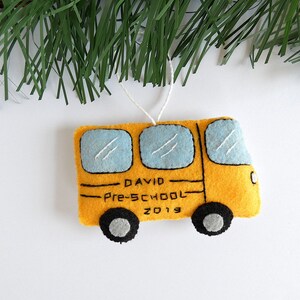 Personalized School Bus Ornament Felt School Bus Keepsake | Etsy