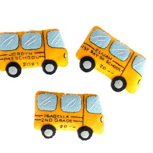 Personalized School Bus Ornament - Felt School Bus Keepsake Ornament ...