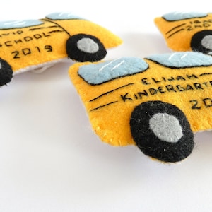 Personalized School Bus Ornament Felt School Bus Keepsake | Etsy