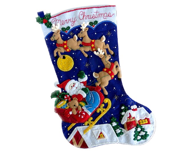 Finished Bucilla Christmas Stocking - Christmas Night, Over the ...