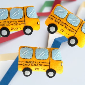 Personalized School Bus Ornament - Felt School Bus Keepsake Ornament ...