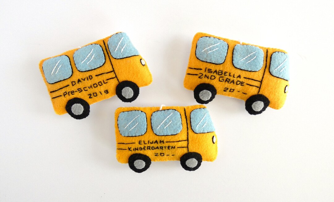 Personalized School Bus Ornament Felt School Bus Keepsake - Etsy