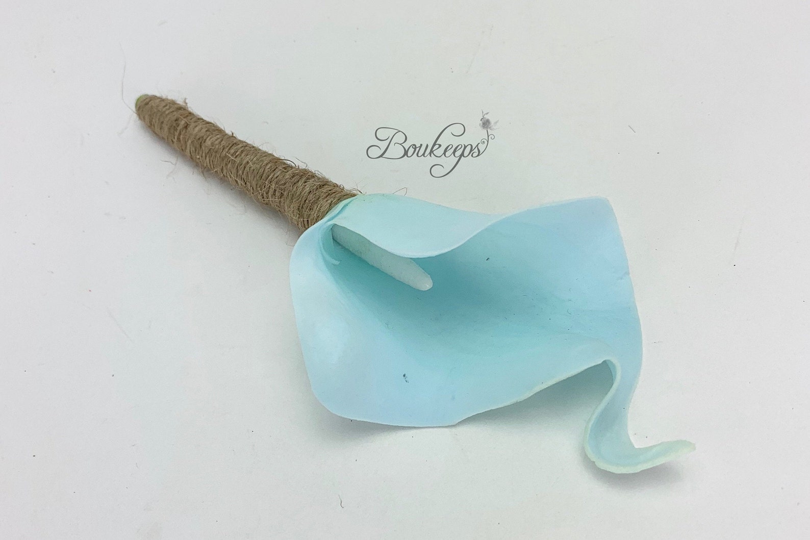 CHOOSE RIBBON COLOR Powder Baby Blue Calla Lily Boutonniere - Etsy