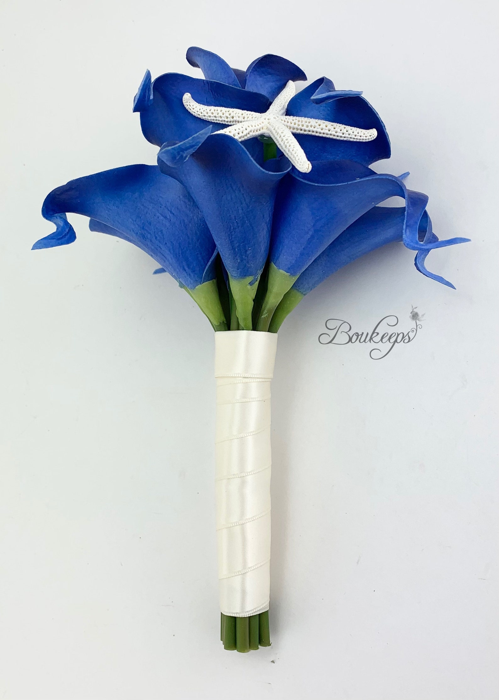 CHOOSE RIBBON COLOR Royal Blue Calla Lily Bouquet With - Etsy