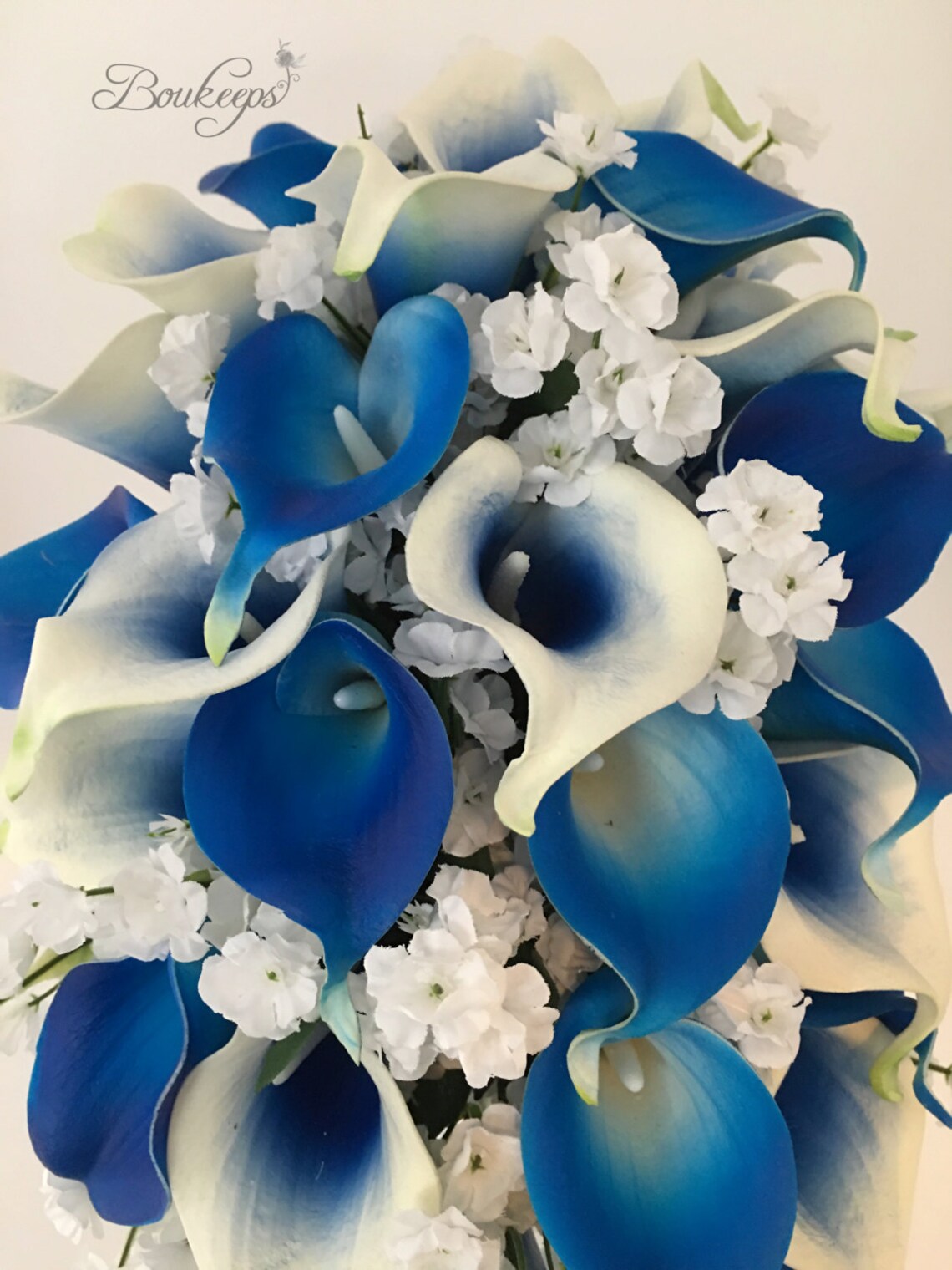 CHOOSE RIBBON COLOR Royal Blue Calla Lily Bouquet Royal | Etsy