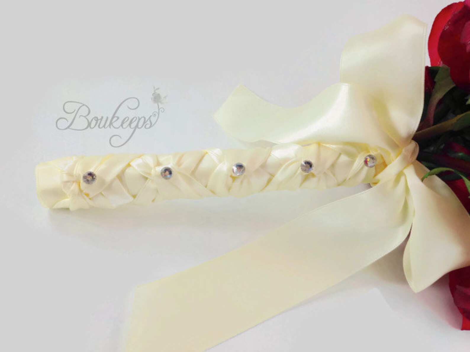 CHOOSE RIBBON COLOR Red Rose Bouquet Real Touch Red Rose | Etsy