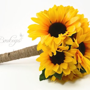 Choose Ribbon Color - Sunflower Bouquet, Sunflower Bridal Bouquet ...