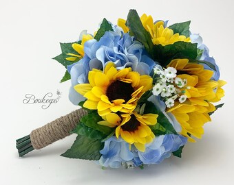 CHOOSE RIBBON COLOR Sunflower Bouquet Sunflower Wedding - Etsy