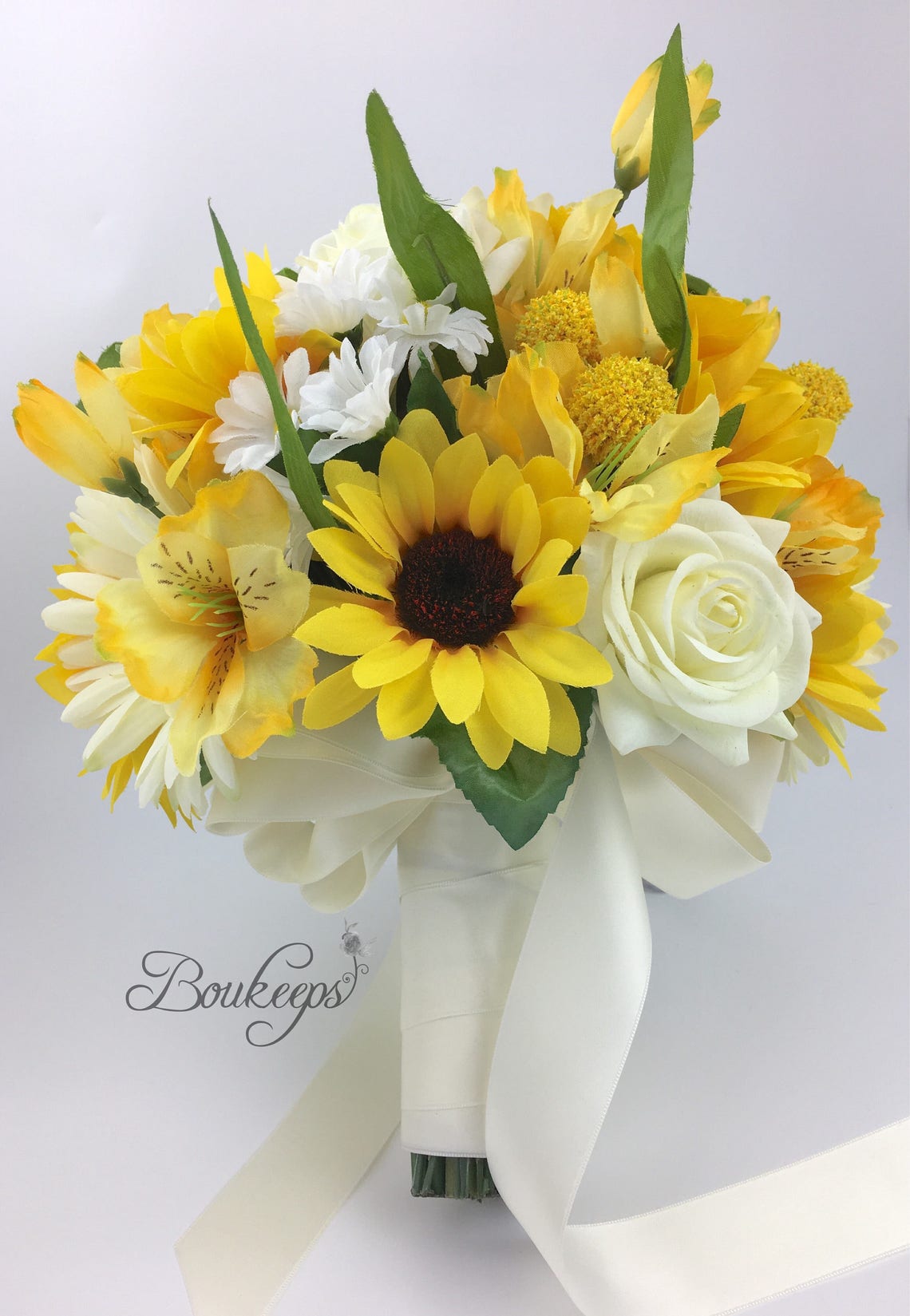 CHOOSE RIBBON COLOR Sunflower Bouquet Sunflower Wedding | Etsy