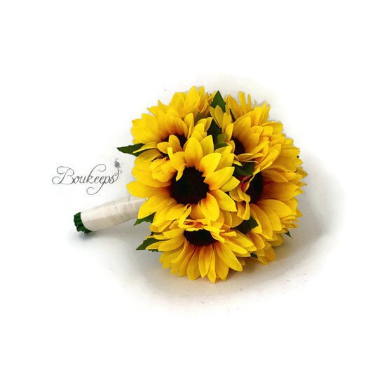 CHOOSE RIBBON COLOR Sunflower Bouquet Sunflower Bridesmaid | Etsy