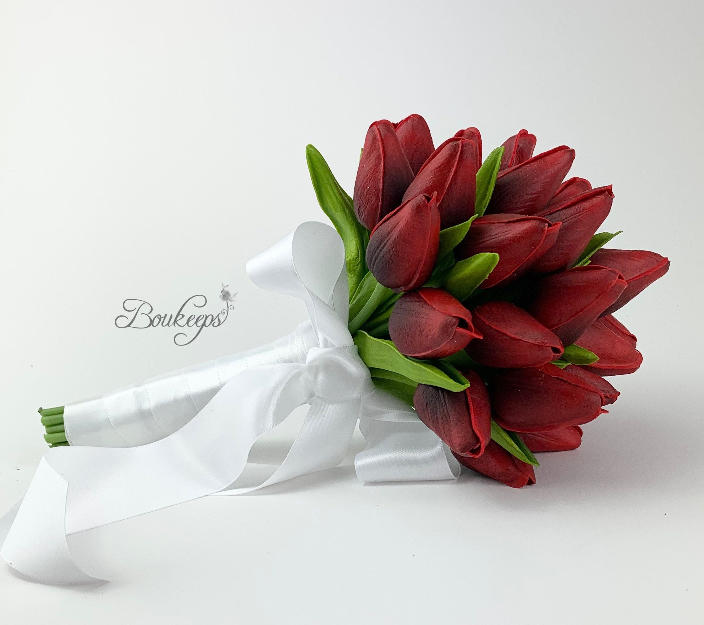 Red Tulips Wedding Bouquet