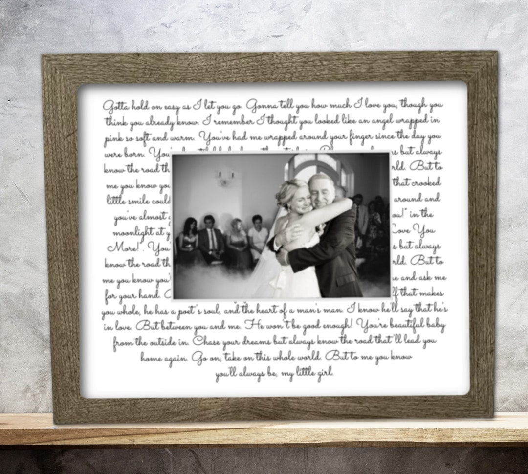 Father’s Day Gift Father of the Bride Gift Framed Song Lyrics Art ...