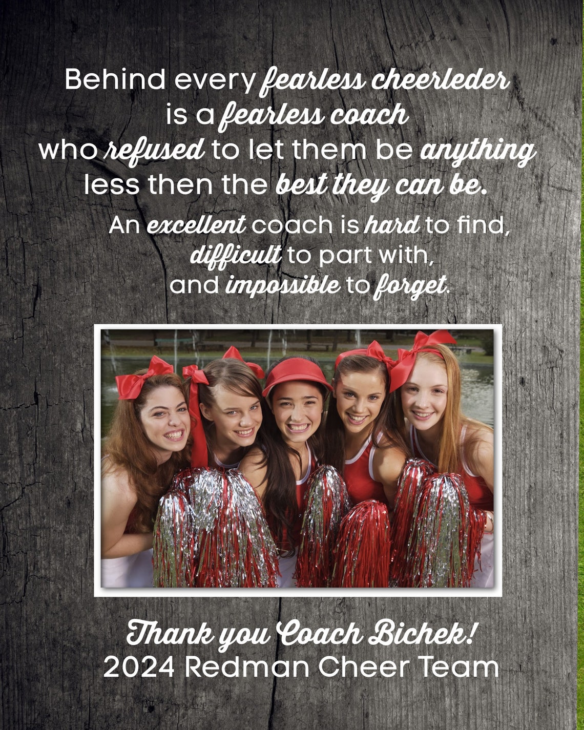 Custom Personalized Cheerleader Dance Coach Appreciation Gift ...