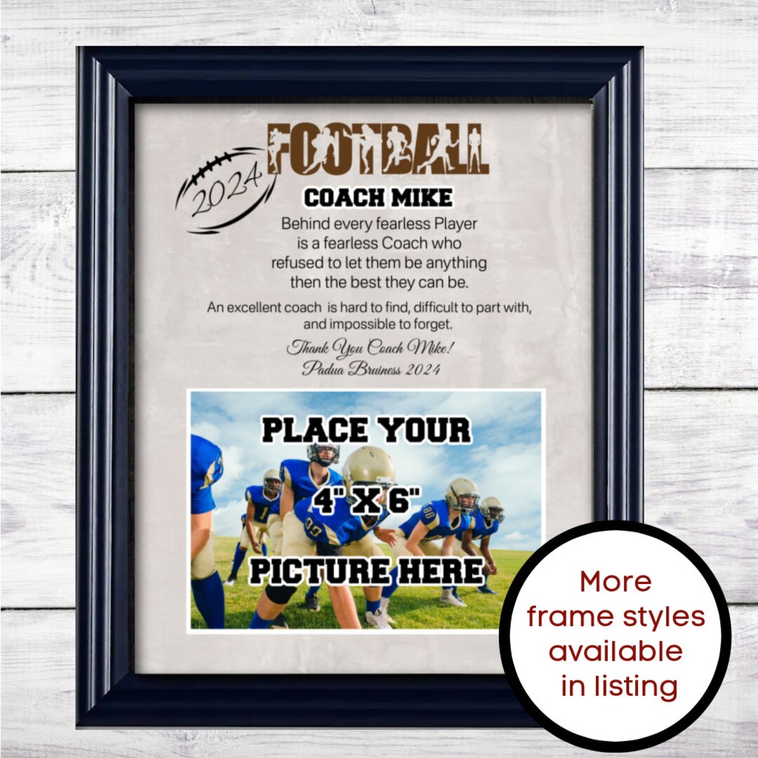Football Coach Gift , Football Banquet Gift , Custom Coach Picture ...